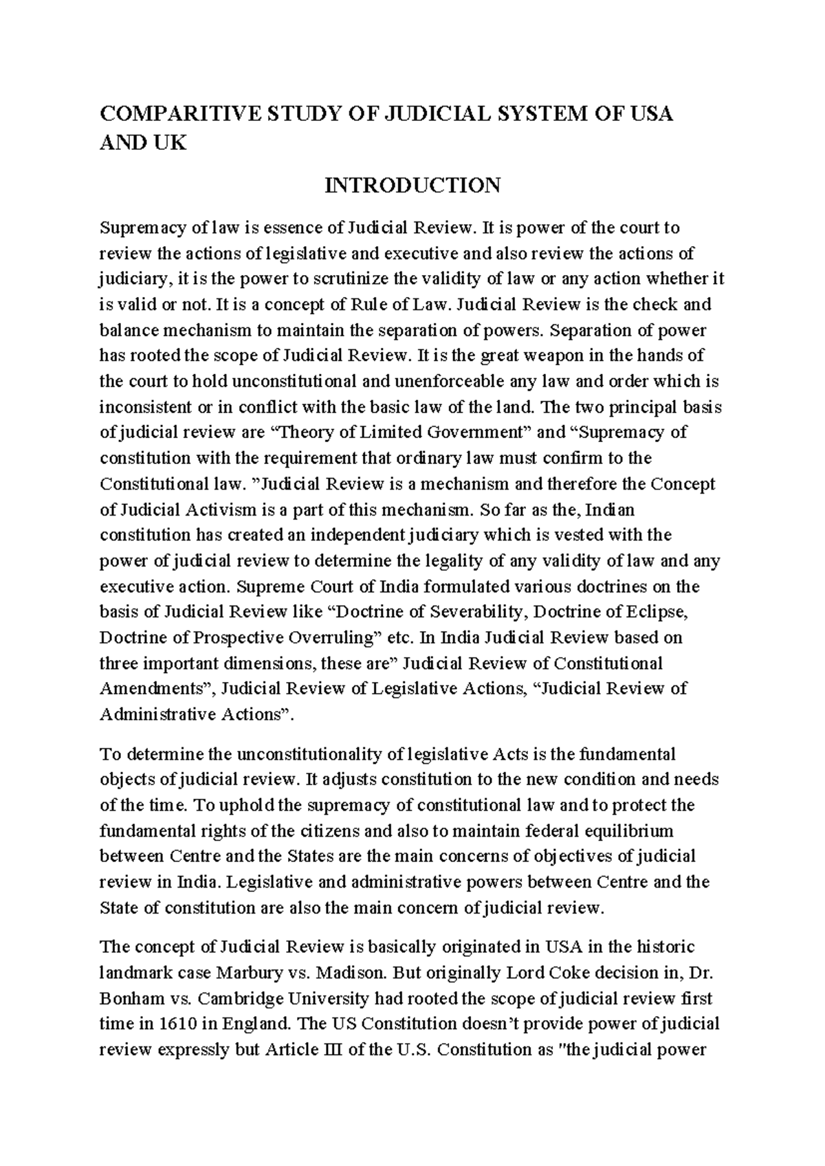 Polity - political science 3 - COMPARITIVE STUDY OF JUDICIAL SYSTEM OF ...