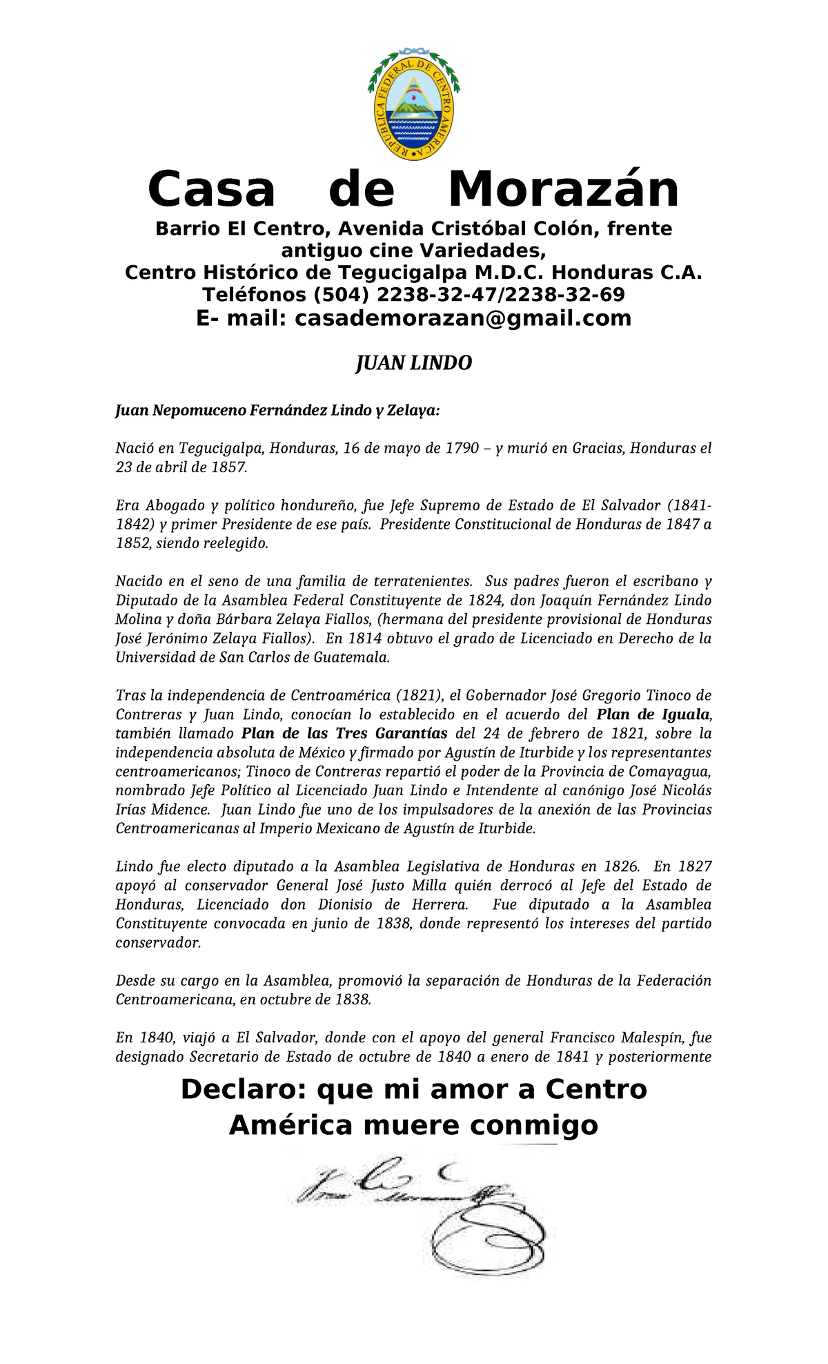 Biografía JUAN Lindo - Barrio El Centro, Avenida Cristóbal Colón ...