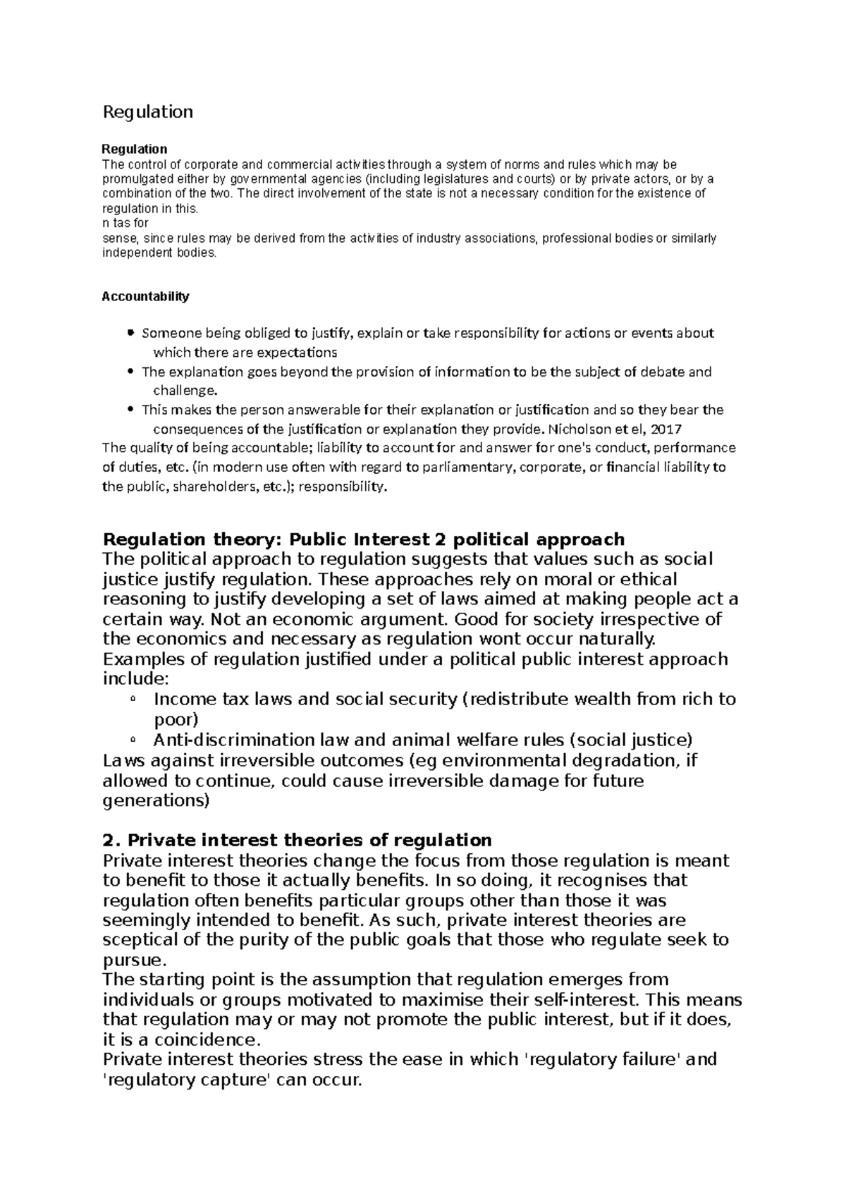 Regulation - Regulation Regulation The control of corporate and ...