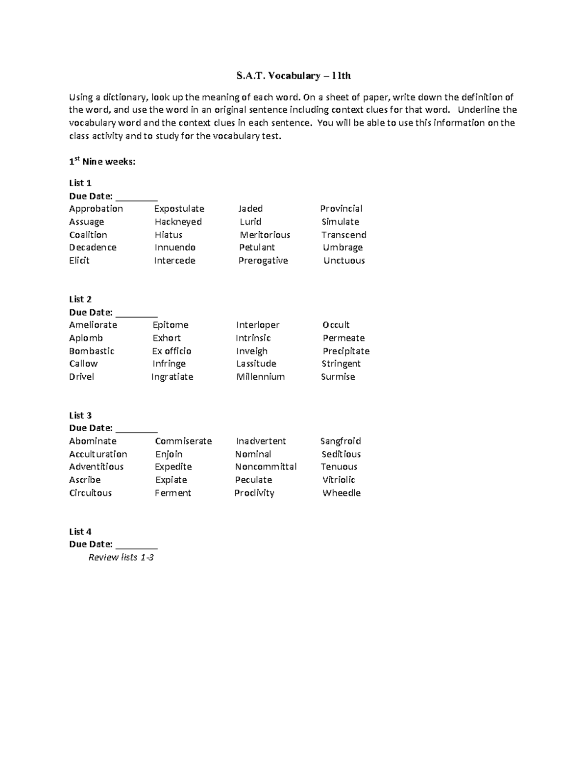 11th+grade+English - fasfaf - S.A. Vocabulary – 11th Using a dictionary ...