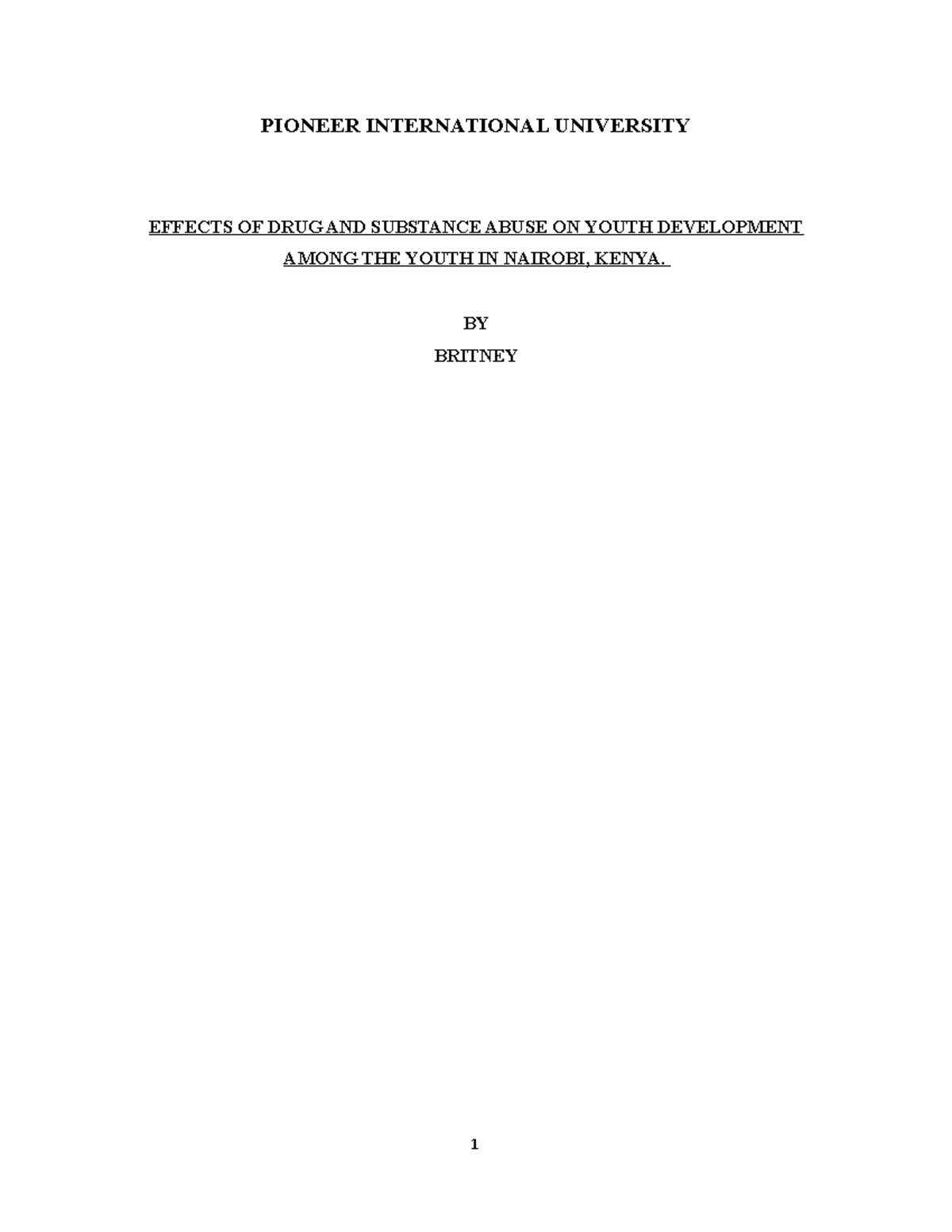 Research Methods PIONEER INTERNATIONAL UNIVERSITY EFFECTS OF DRUG AND research-methods-pioneer-international-university-effects-of-drug-and