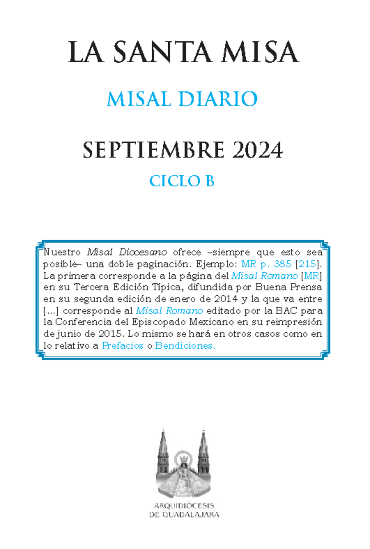 Misal Septiembre 2024 - Serie de libros en PDF - LA SANTA MISA MISAL ...