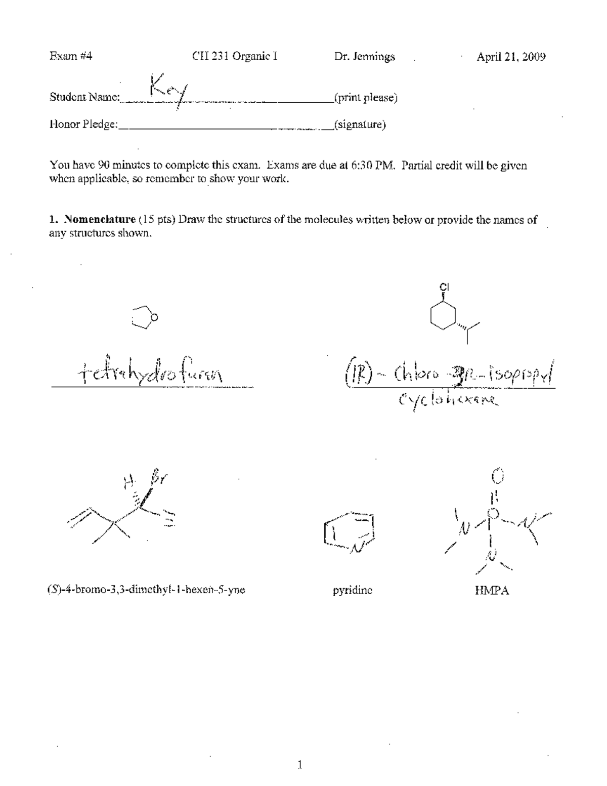 CH 231 Exam 4 - Jennings - CH 231 - Studocu