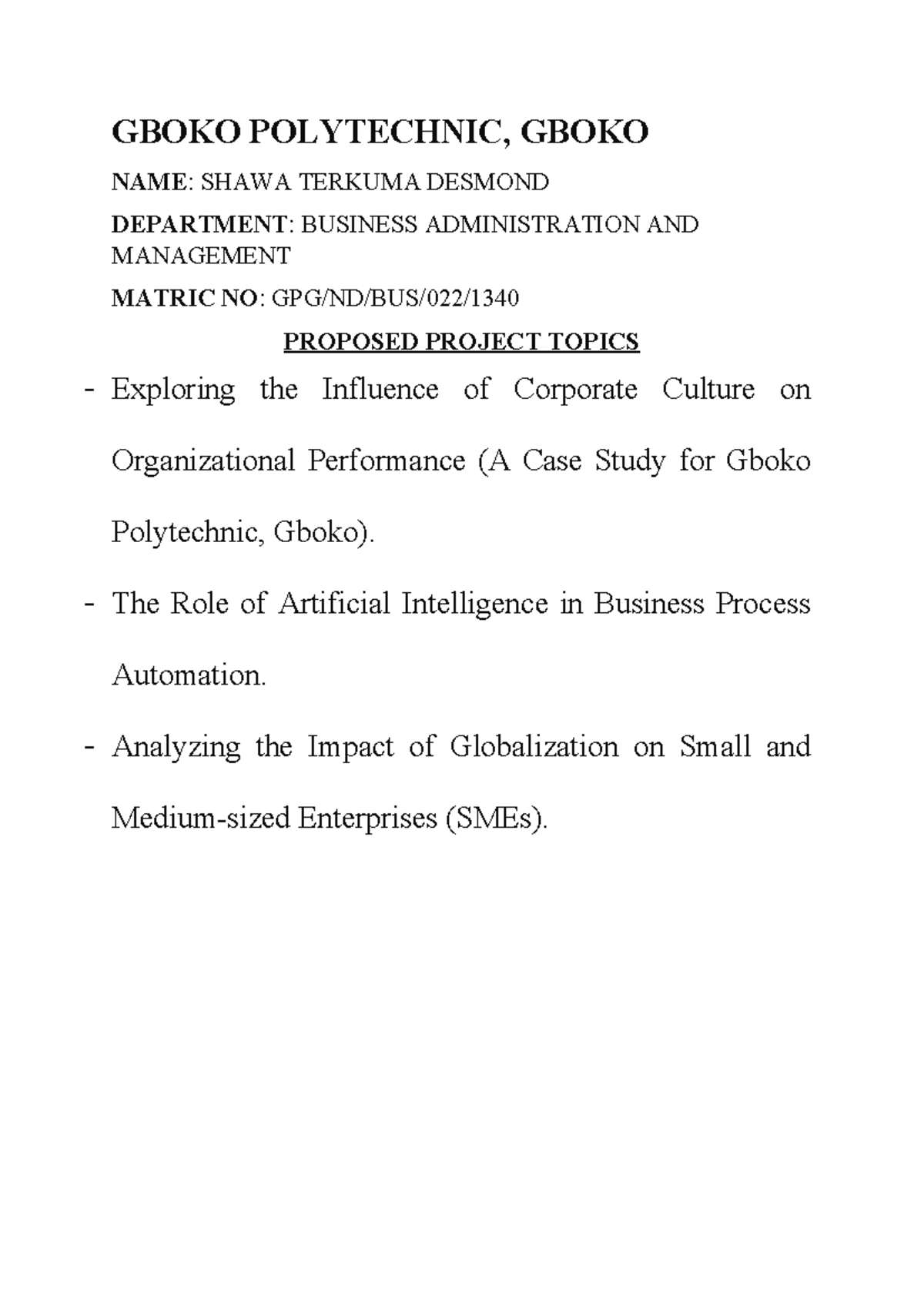 Desmond Project - Electrical engineering science - GBOKO POLYTECHNIC ...