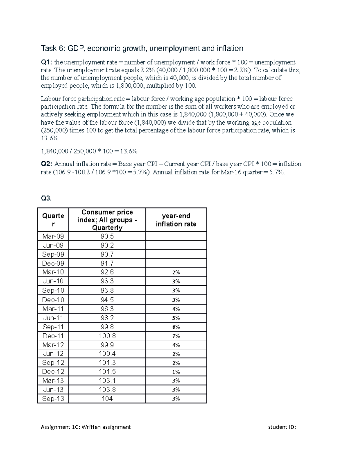 Assignment 1C Written assignment v2 - Task 6: GDP, economic growth ...