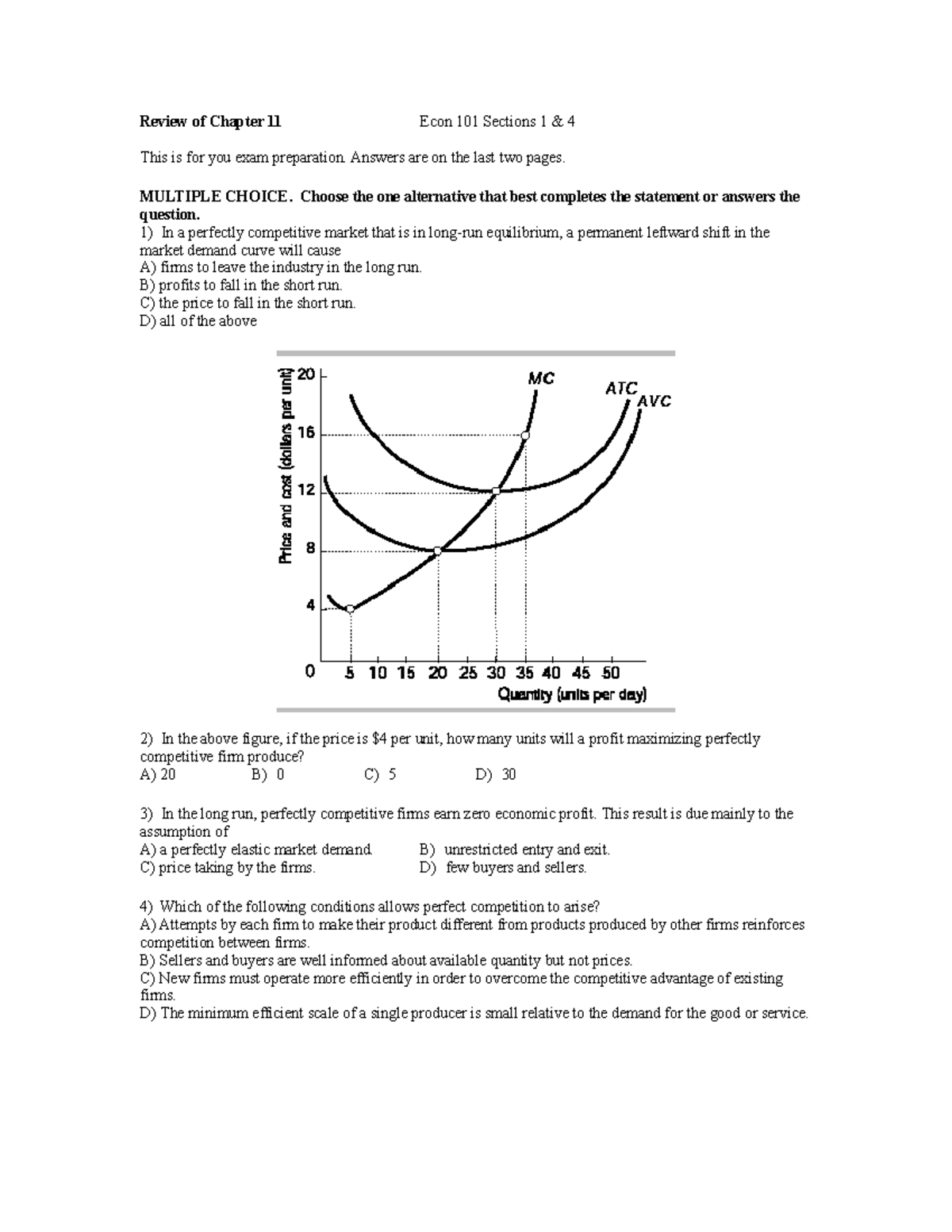 Review ch11 - ECON 101 - UWaterloo - Studocu