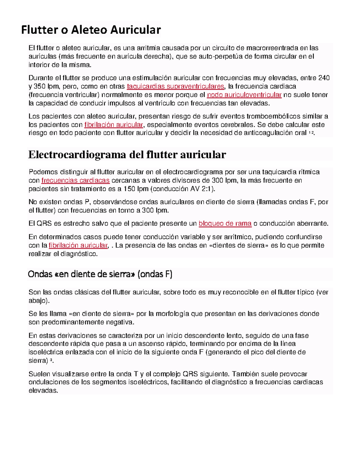 Flutter o Aleteo Auricular - Durante el flutter se produce una ...