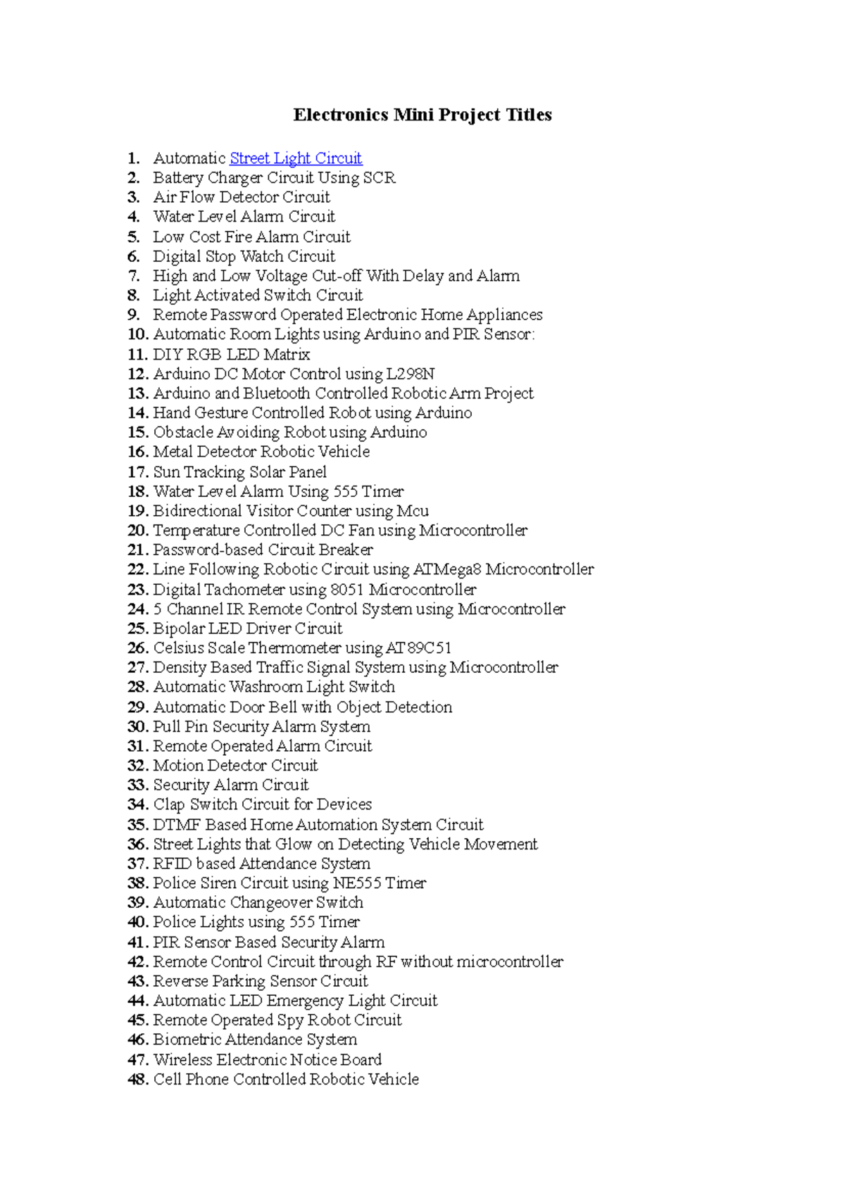 Electronics Mini Project Titles - Electronics Mini Project Titles ...