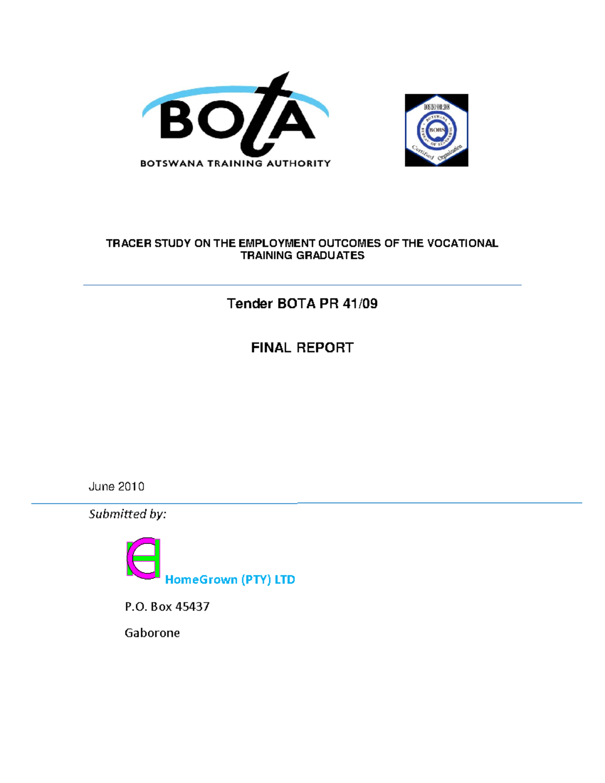 BOTA tracer-study-2010 AMEN A RESEARCH TITLE - Bachelor of Science in ...