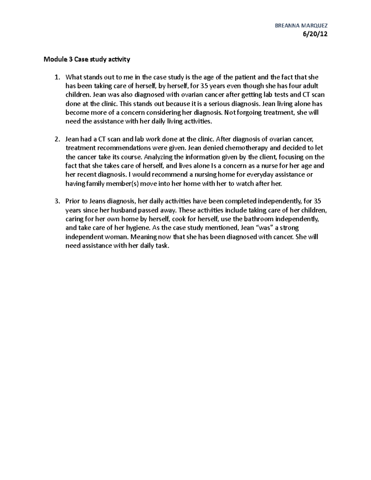 Ethics module work - uploaded for guidance - BREANNA MARQUEZ 6/20 ...