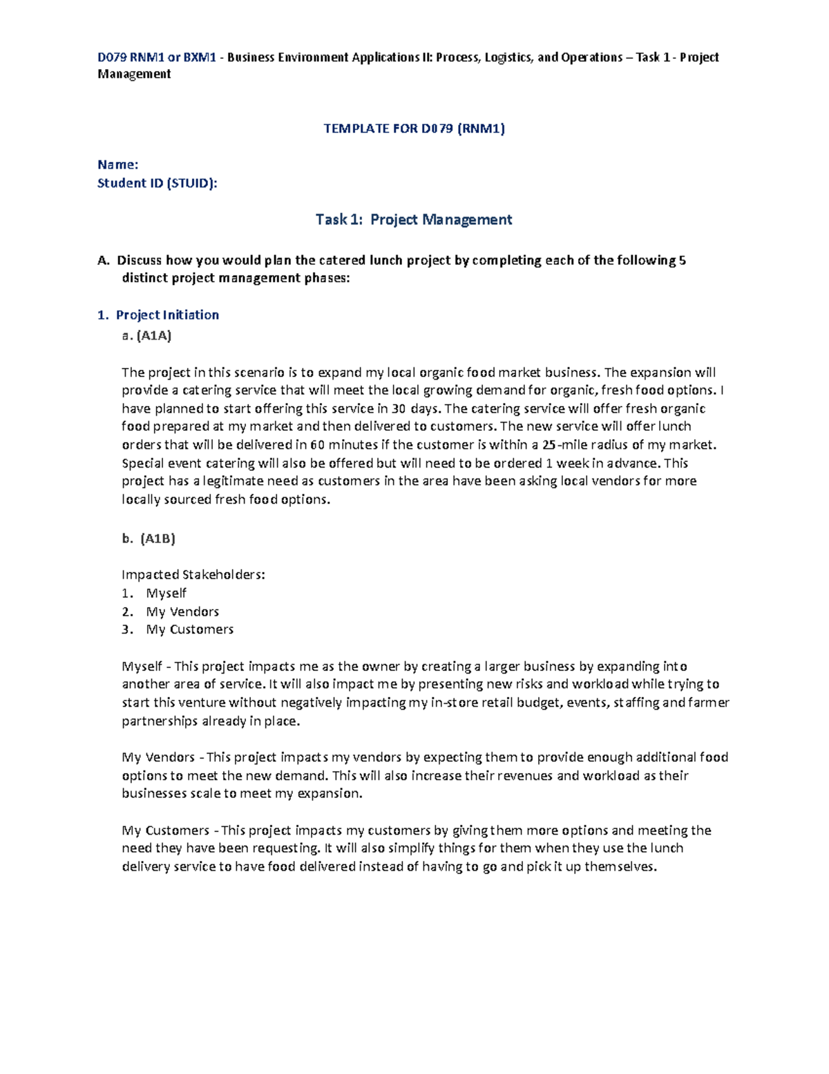 D079 - Task 1 - Passed - D079 RNM1 or BXM1 - Business Environment ...