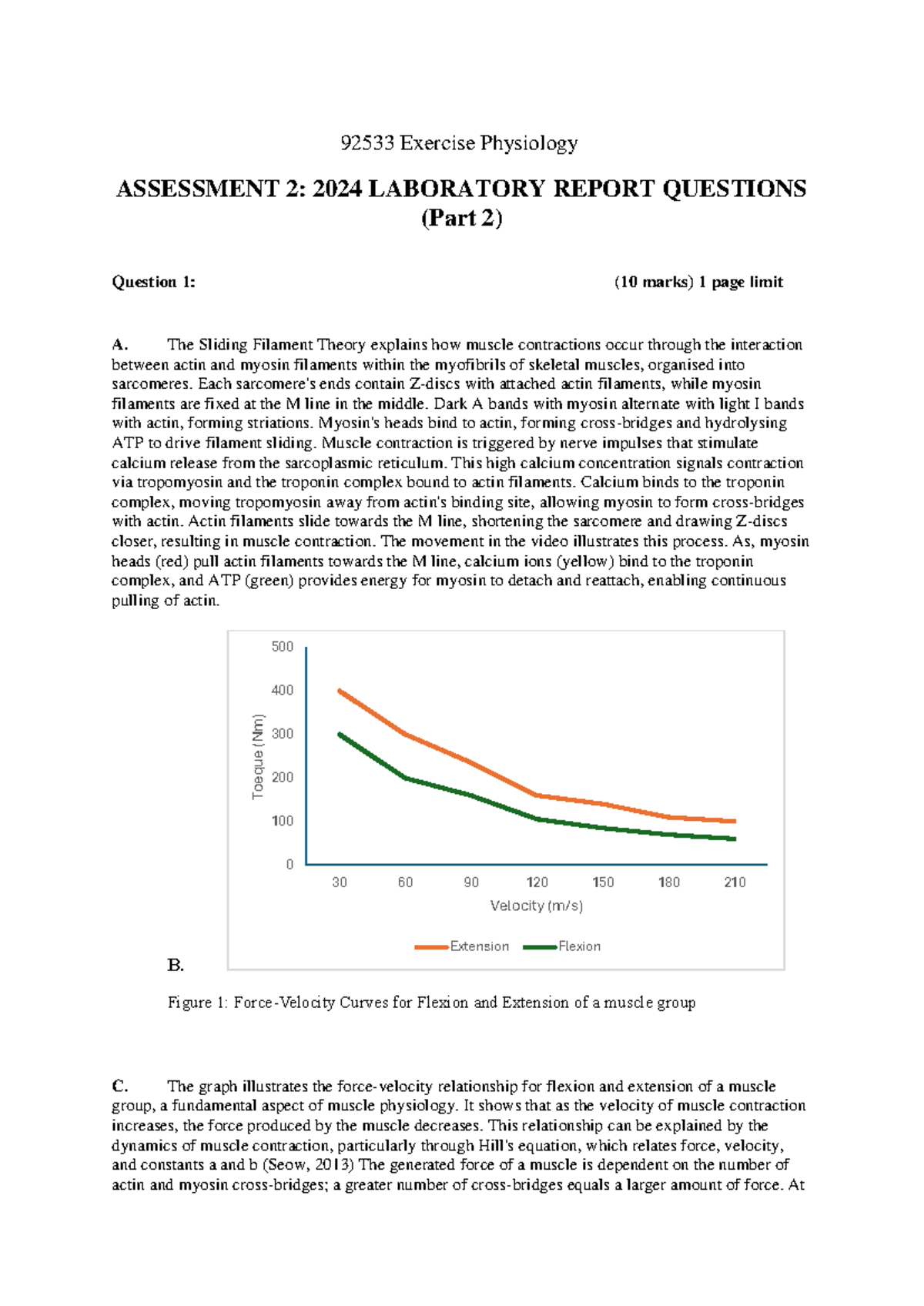 Document 12 - notes - 92533 Exercise Physiology ASSESSMENT 2: 2024 ...