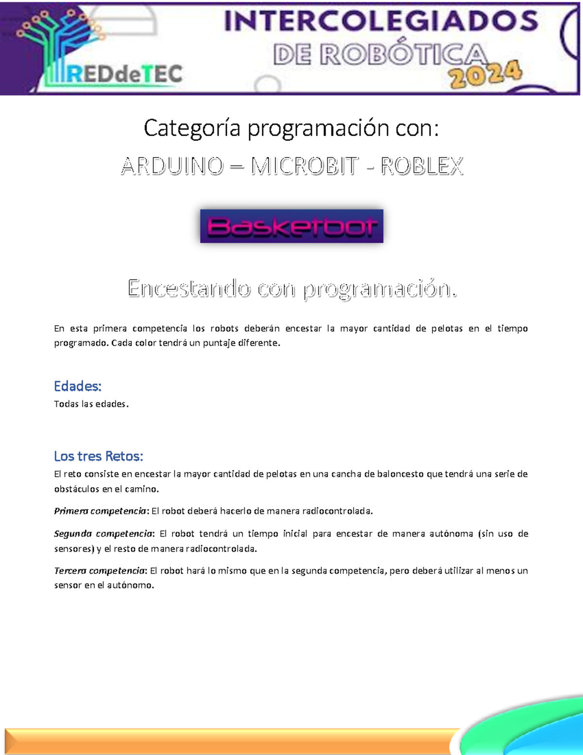 3. 2024 1C Reglamento Arduino-Roblex-Microbit - Categoría programación ...