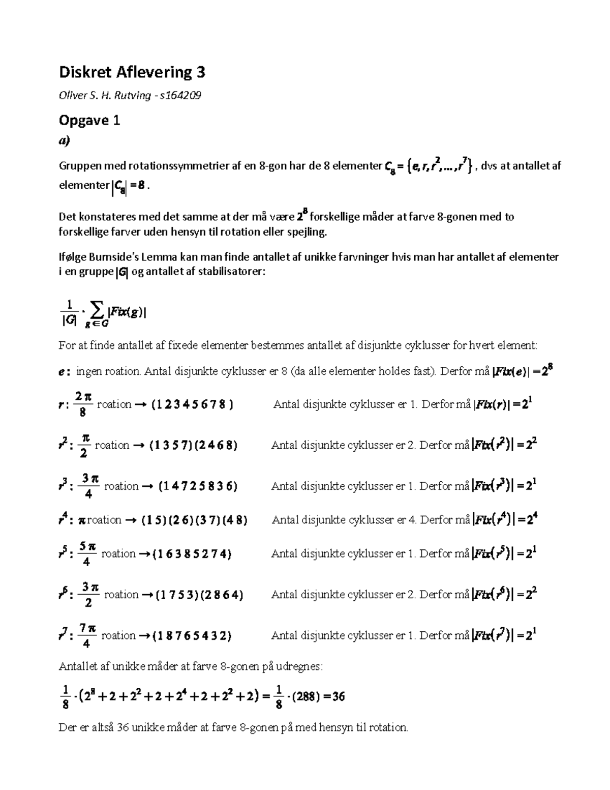 Diskret aflevering 3 - Assignment 3 - Warning: TT: undefined function: 32 Diskret Aflevering 3 ...