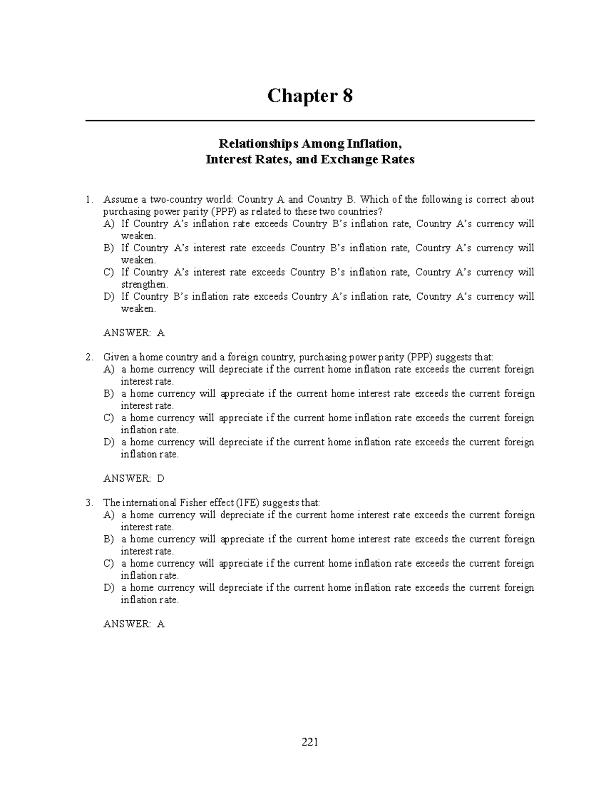 315793781 Madura Chapter 8 - Chapter 8 Relationships Among Inflation ...