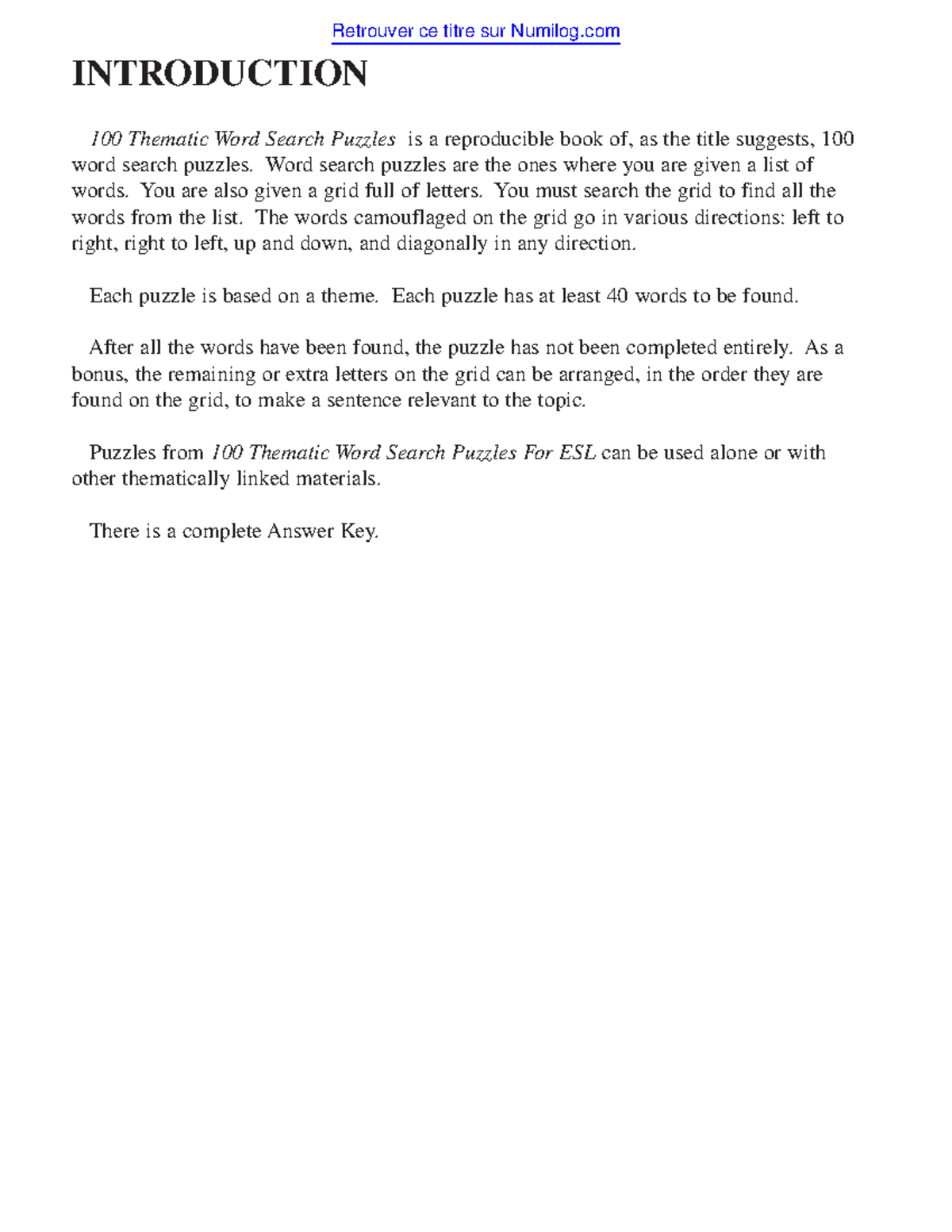 1895451450 - Good - INTRODUCTION 100 Thematic Word Search Puzzles is a ...