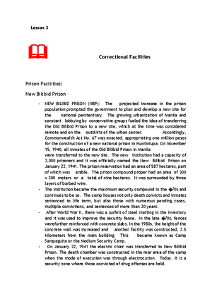 Security Risk Classification of Inmates - Lesson 4 Security Risk ...