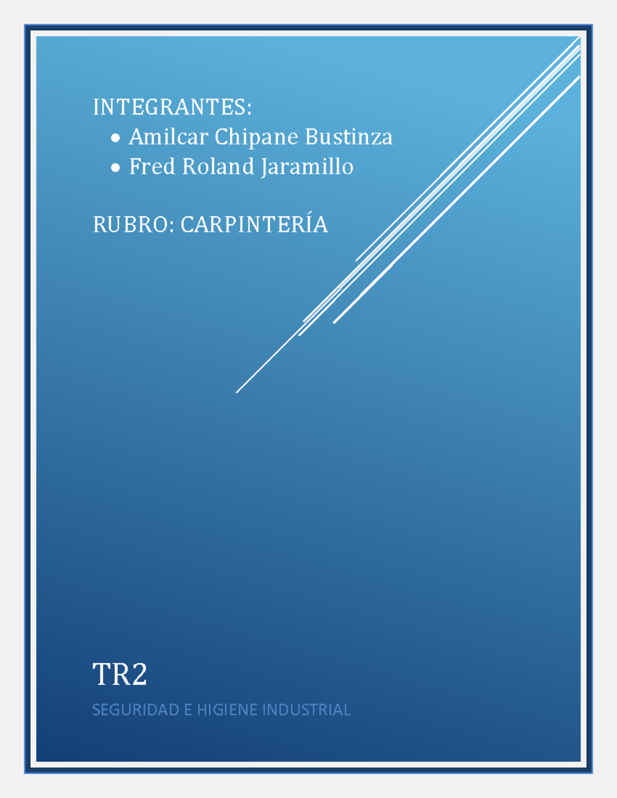 TR2 (chipane - jaramillo) - INTEGRANTES: • Amilcar Chipane Bustinza ...