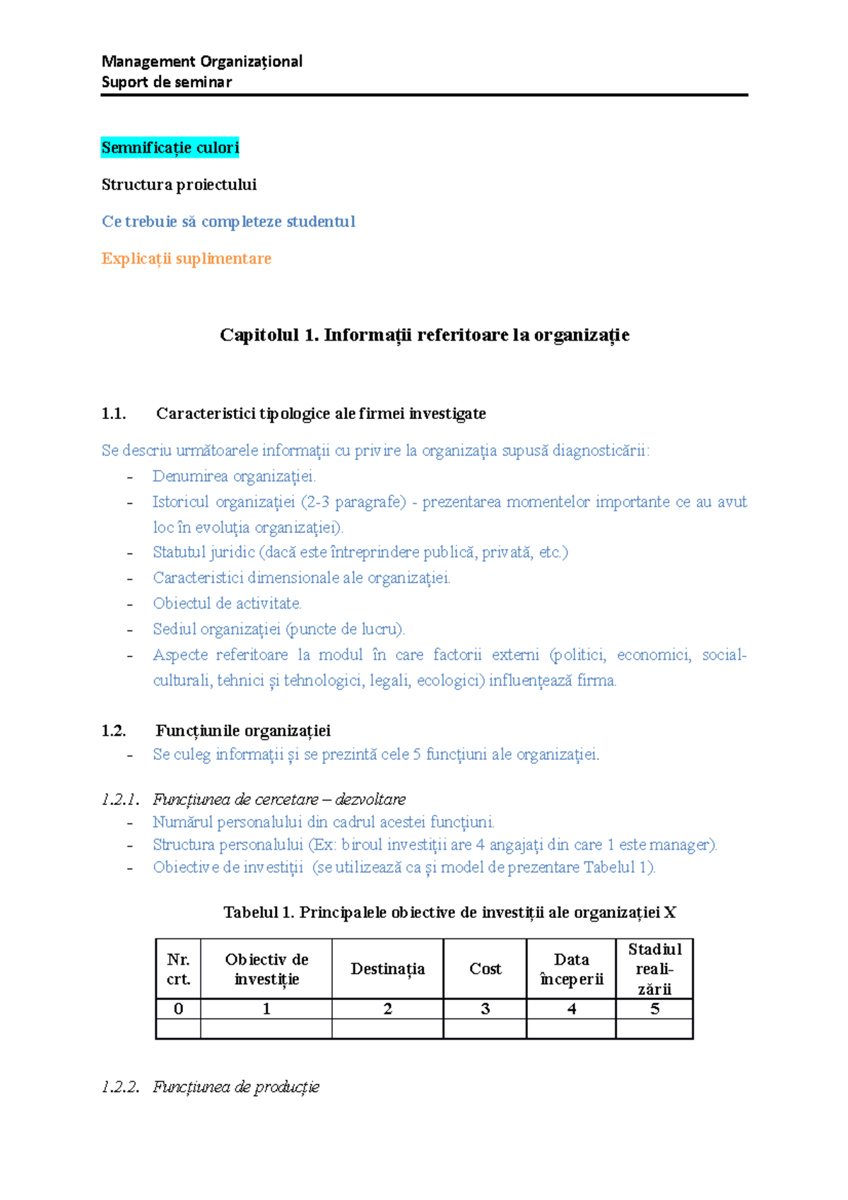 Structură Proiect 2022-2023 - Suport de seminar Semnificație culori ...