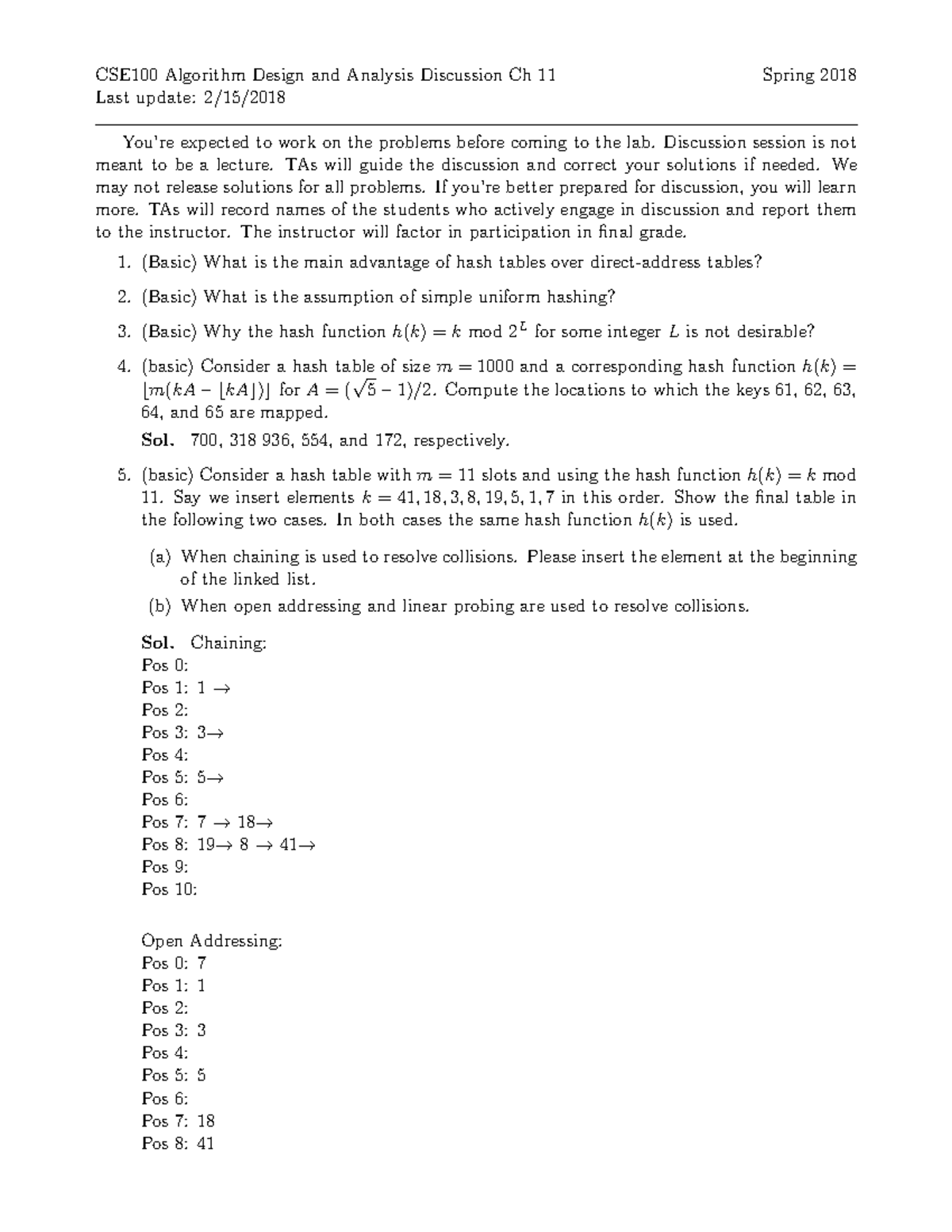 Discussion Ch11 Sols Professor Sungjim Im Cse100 Algorithm Design