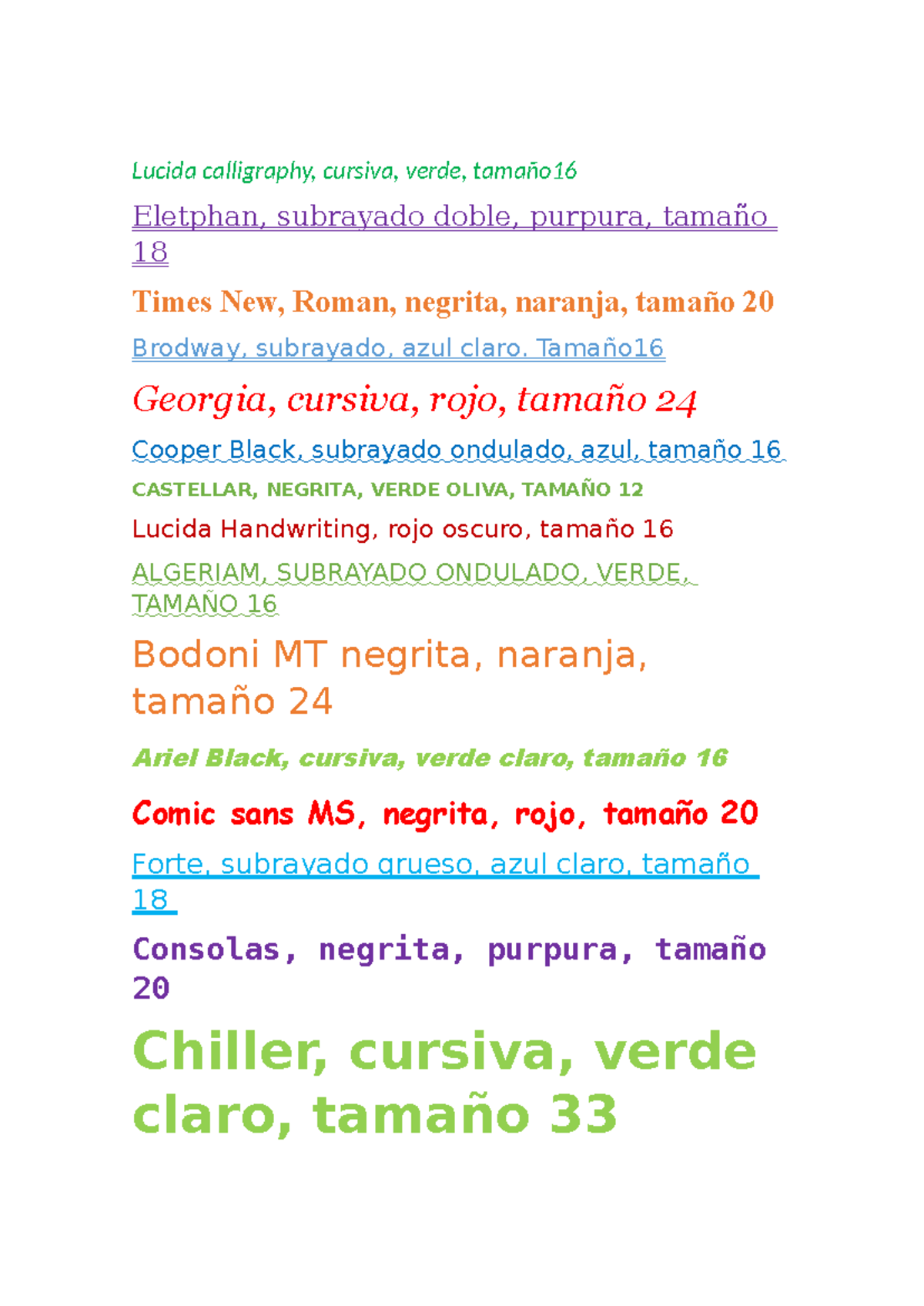 Unidad 3 Informatica - Lucida calligraphy, cursiva, verde, tamaño ...
