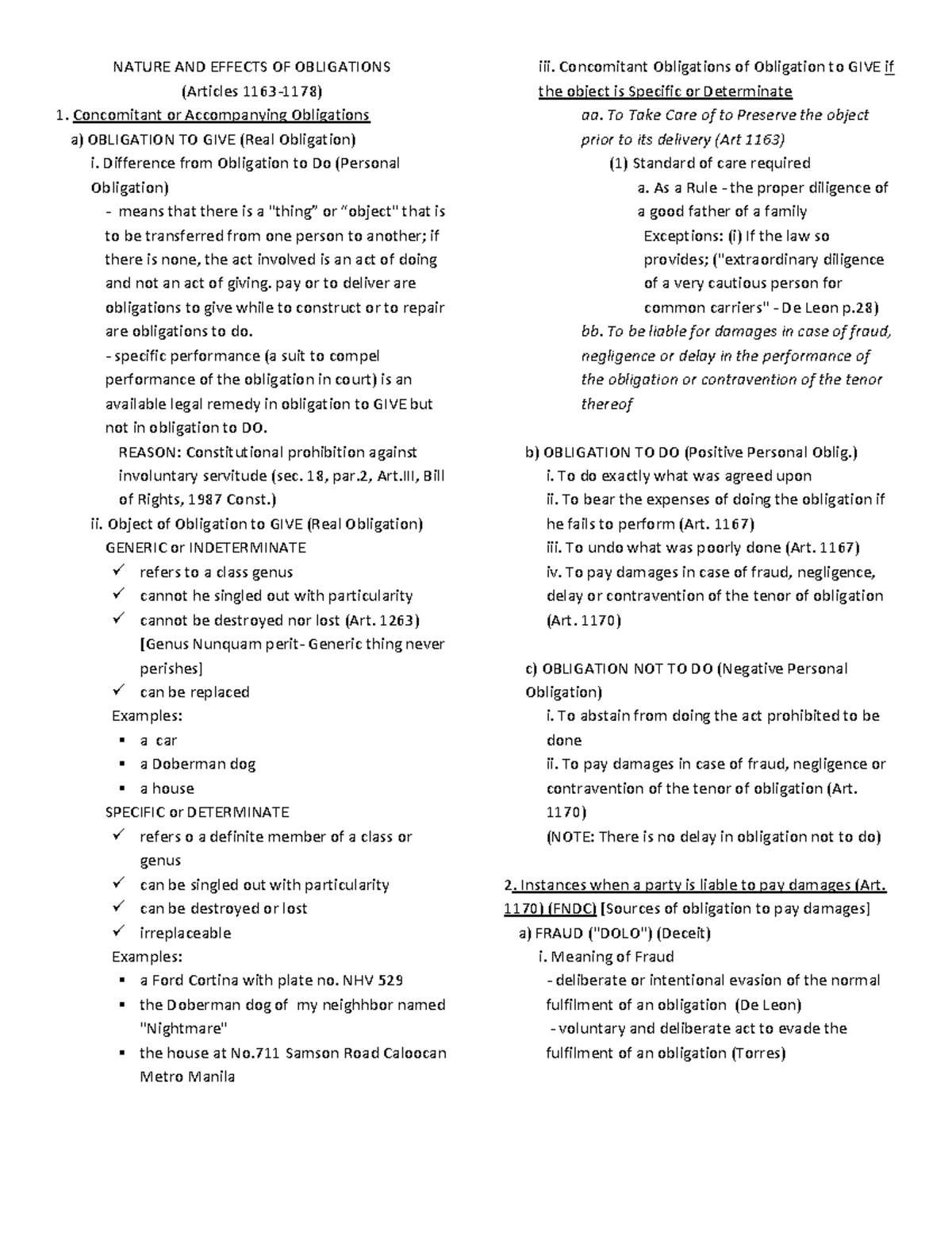 1163-1178 - Hopefully nakatulong - NATURE AND EFFECTS OF OBLIGATIONS ...