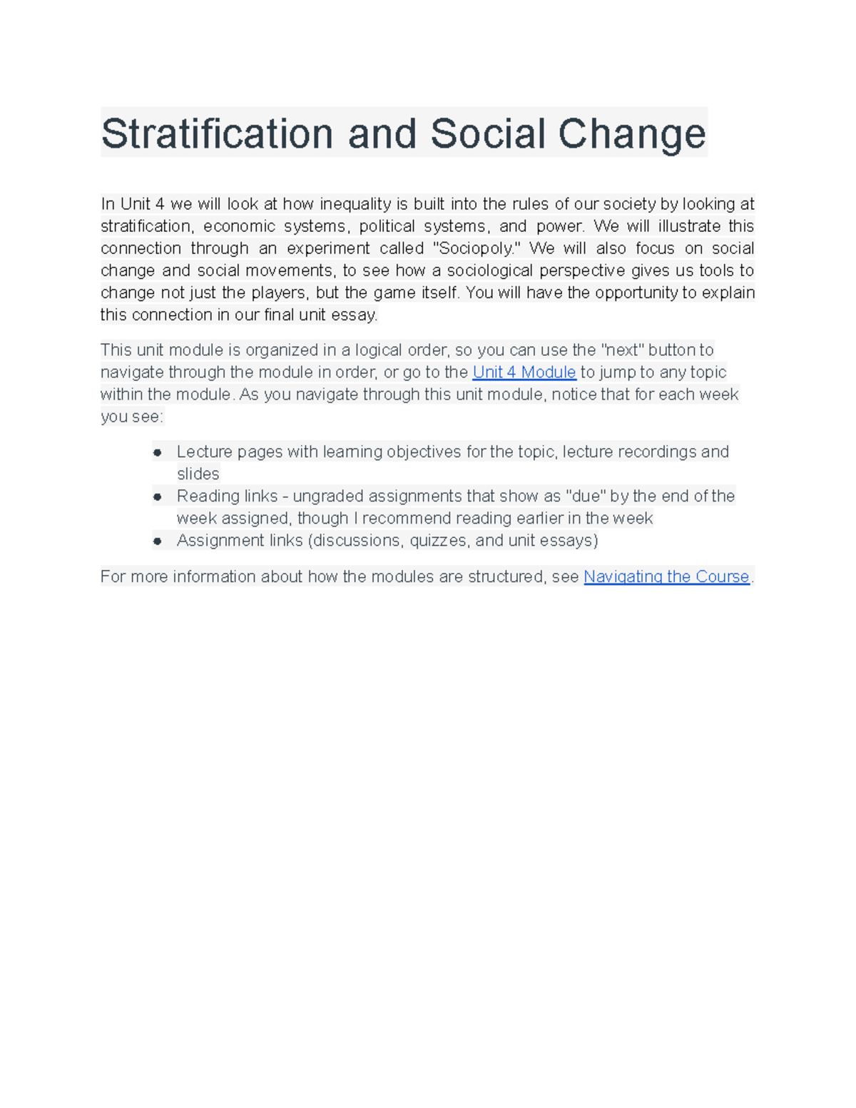 SOCIL 1 - notes - Stratification and Social Change In Unit 4 we will ...