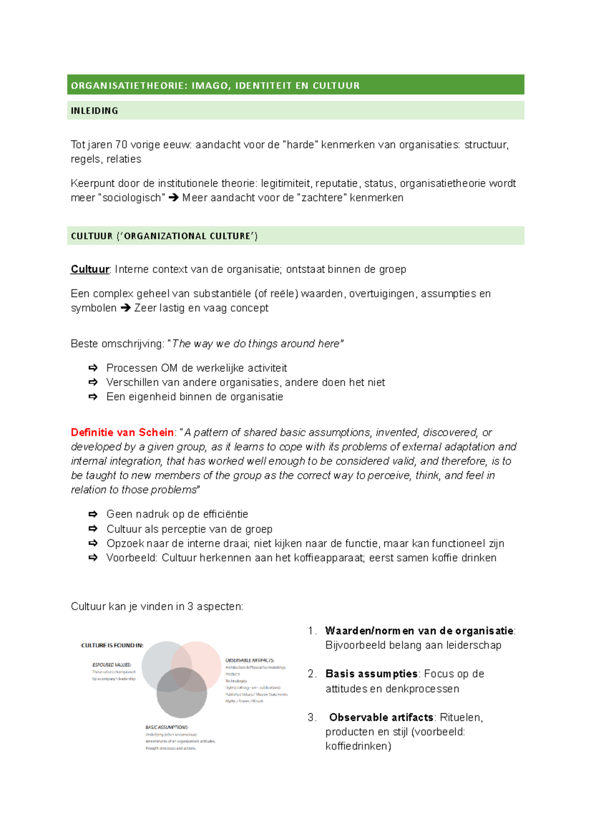Samenvatting cultuur, identiteit en imago - ORGANISATIETHEORIE: IMAGO ...
