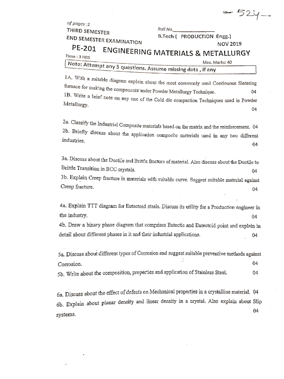 EMM END TERM 2019 - Question on EMM - Engineering Analysis and Design ...
