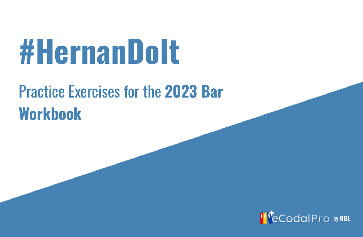 #Hernan Do It Practice Exercises for the 2023 Bar Workbook Final - # ...