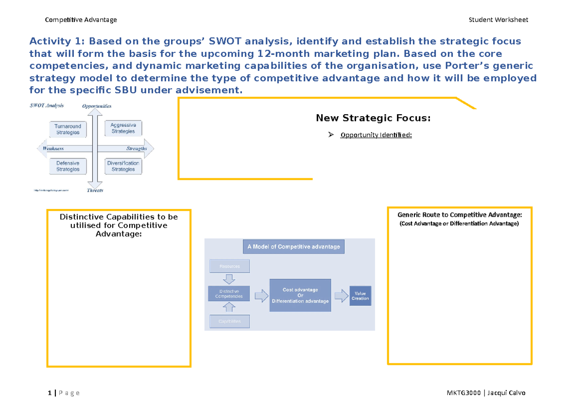 MKTG3000 LA Week 7 Competitive Advantage & Uniqueness Drivers JC ...