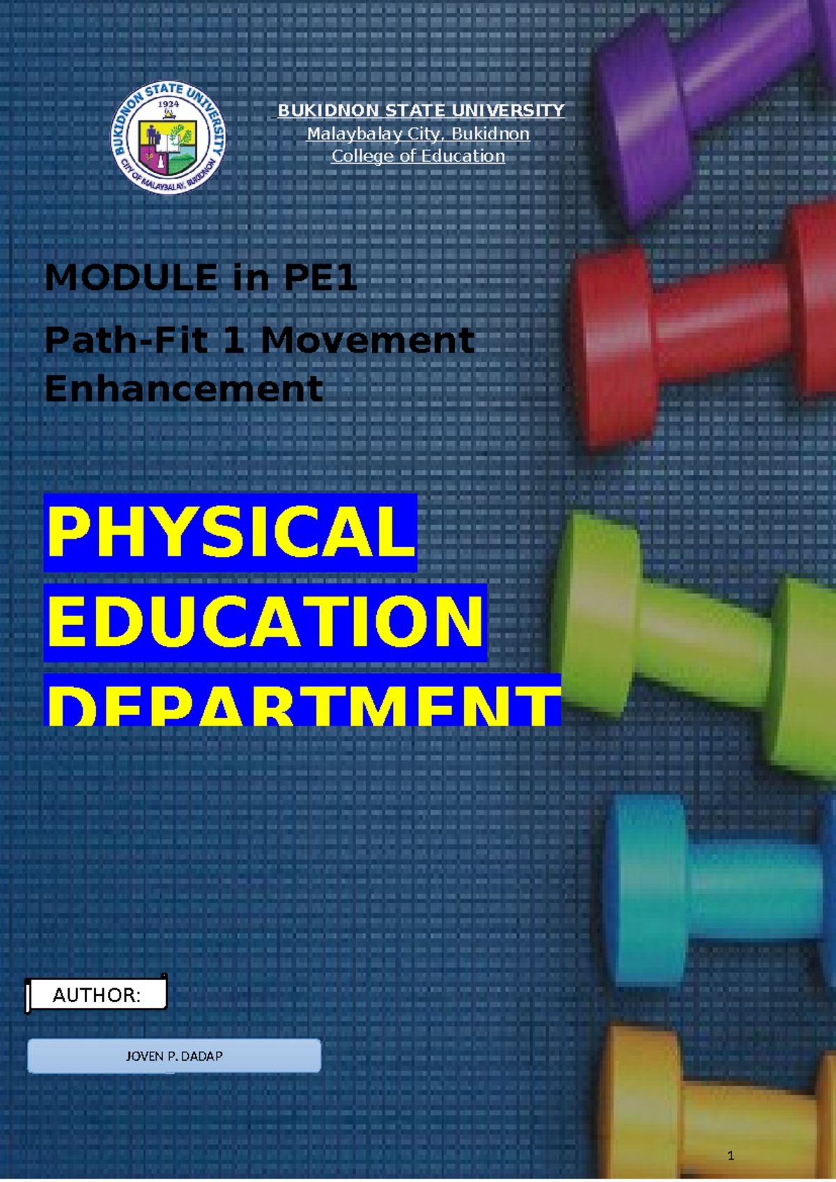 PE1 Lesson-1 - This is the first lesson for Physical Education 1 ...