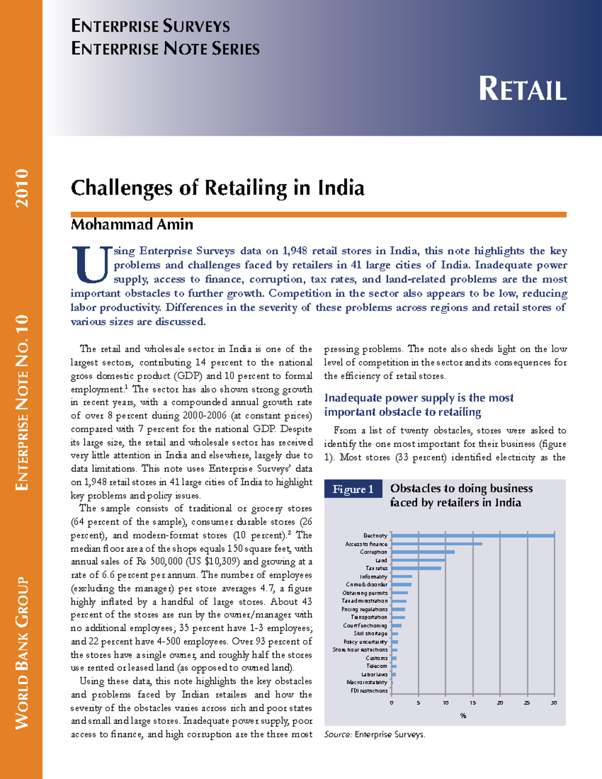 Retail-10 - Lacture notes - EntErprisE survEys EntErprisE notE sEriEs ...