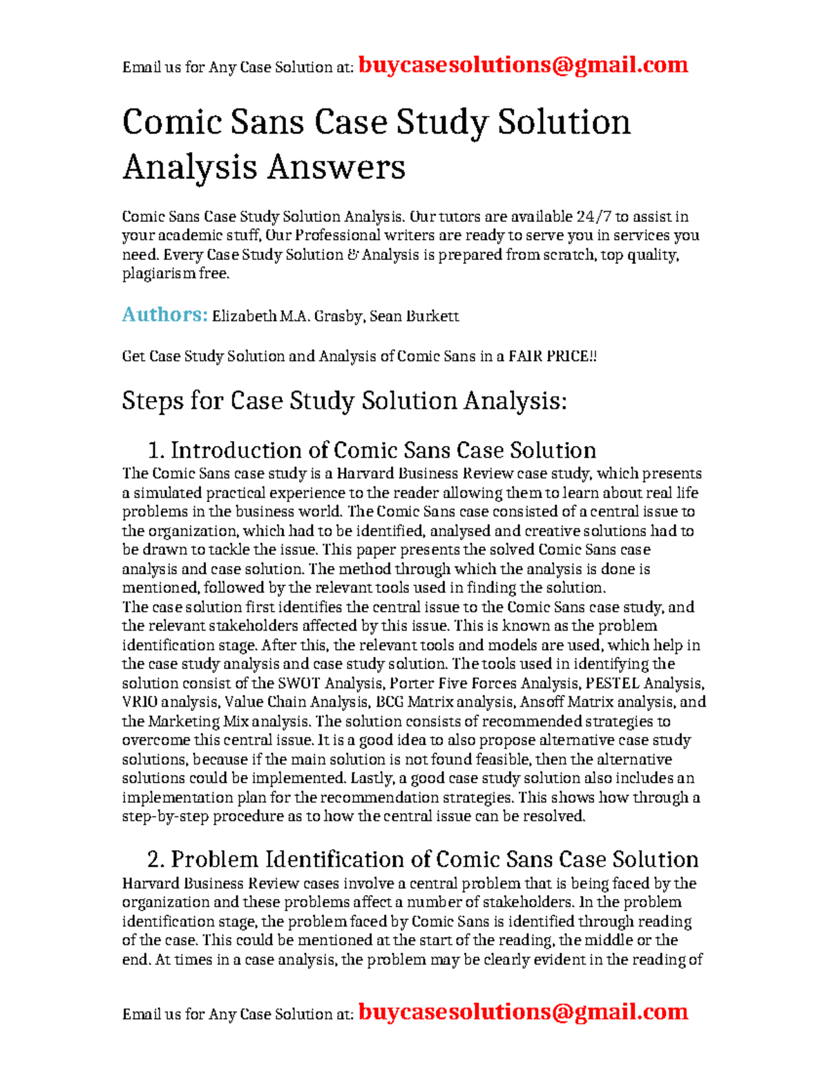 Comic Sans Case Study Solution Analysis - Our tutors are available 24/7 ...