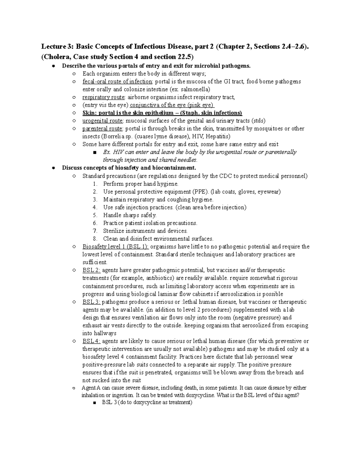 Lecture 3 - Basic Concepts of Infectious Disease, part 2 - (Cholera ...