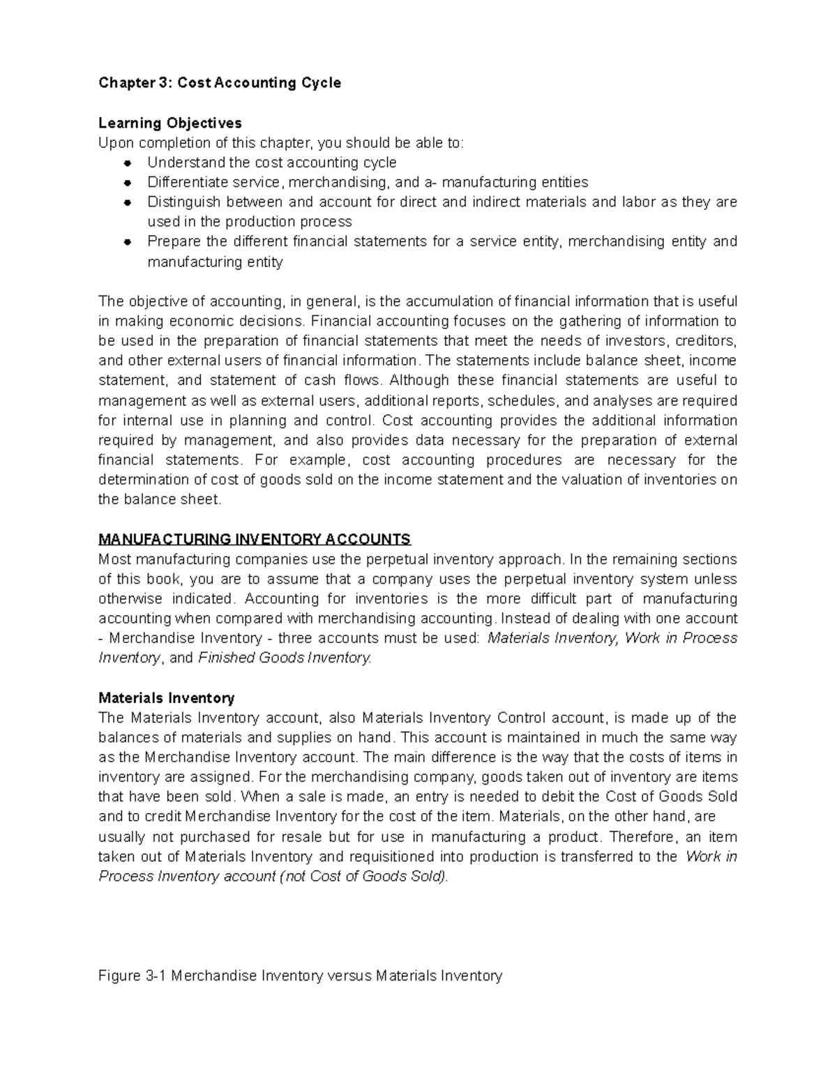 Chapter 3 Cost Accounting Cycle - Chapter 3: Cost Accounting Cycle ...