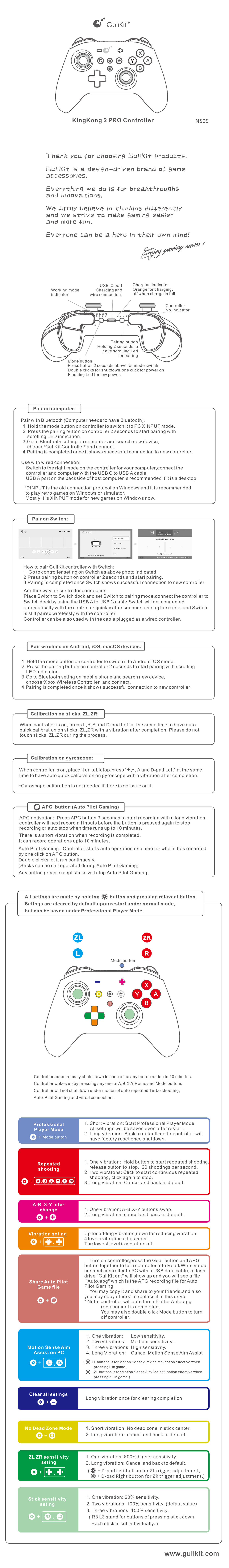 Guli Kit+Kingkong 2+Pro+Controller+NS09+English+Manual - Pair on ...