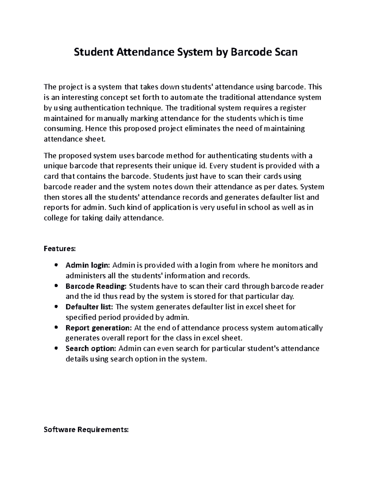 S136 - Student Attendance System by Barcode Scan The project is a ...