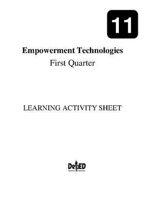 Etech Quarter 1 module 1 - SENIOR HIGH SCHOOL EMPOWERMENT TECHNOLOGY ...