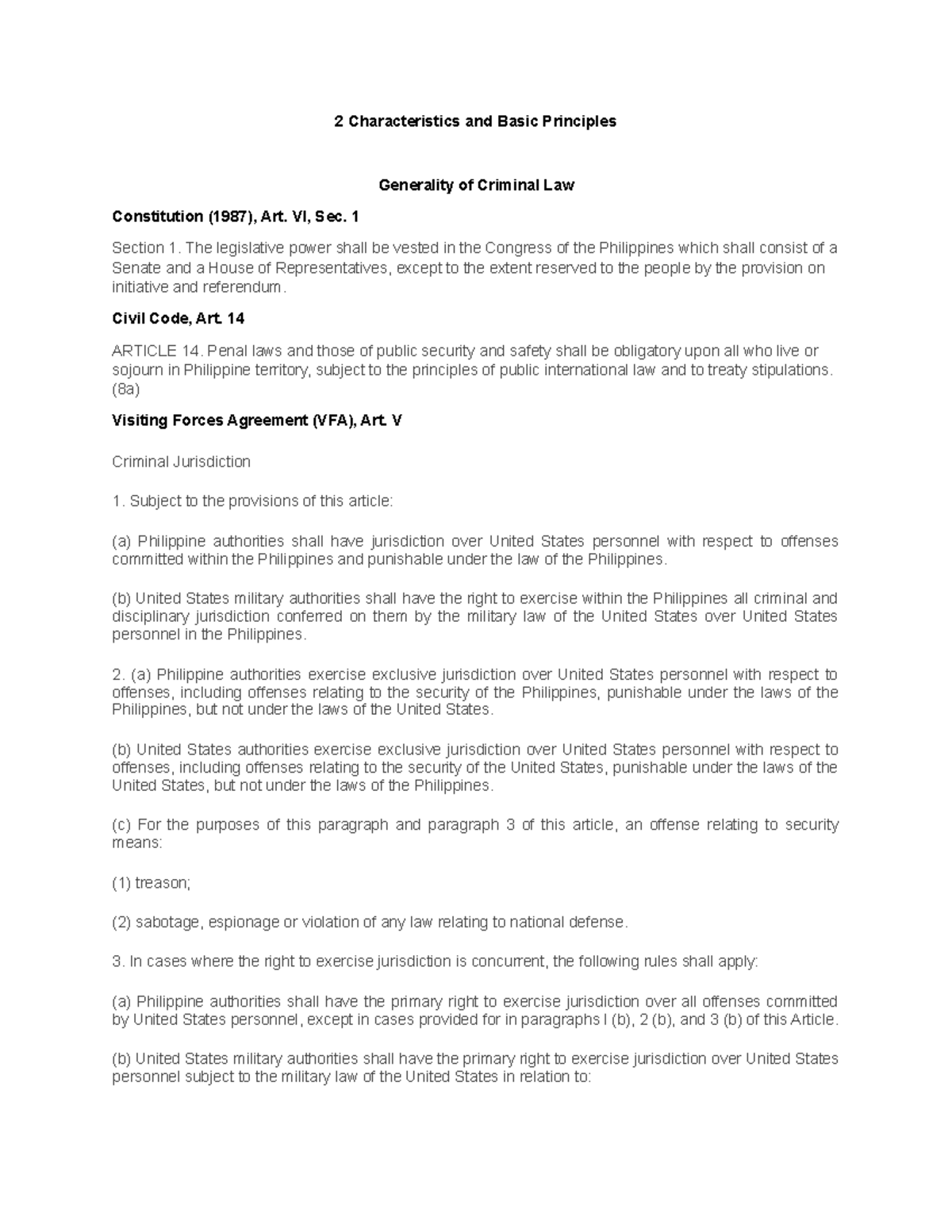 Recits - 2 Characteristics and Basic Principles Generality of Criminal ...