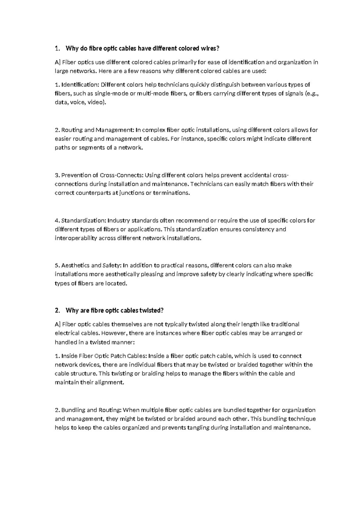 C020 CN Lab 1 - Lab 1 Mannual - Why do fibre optic cables have ...
