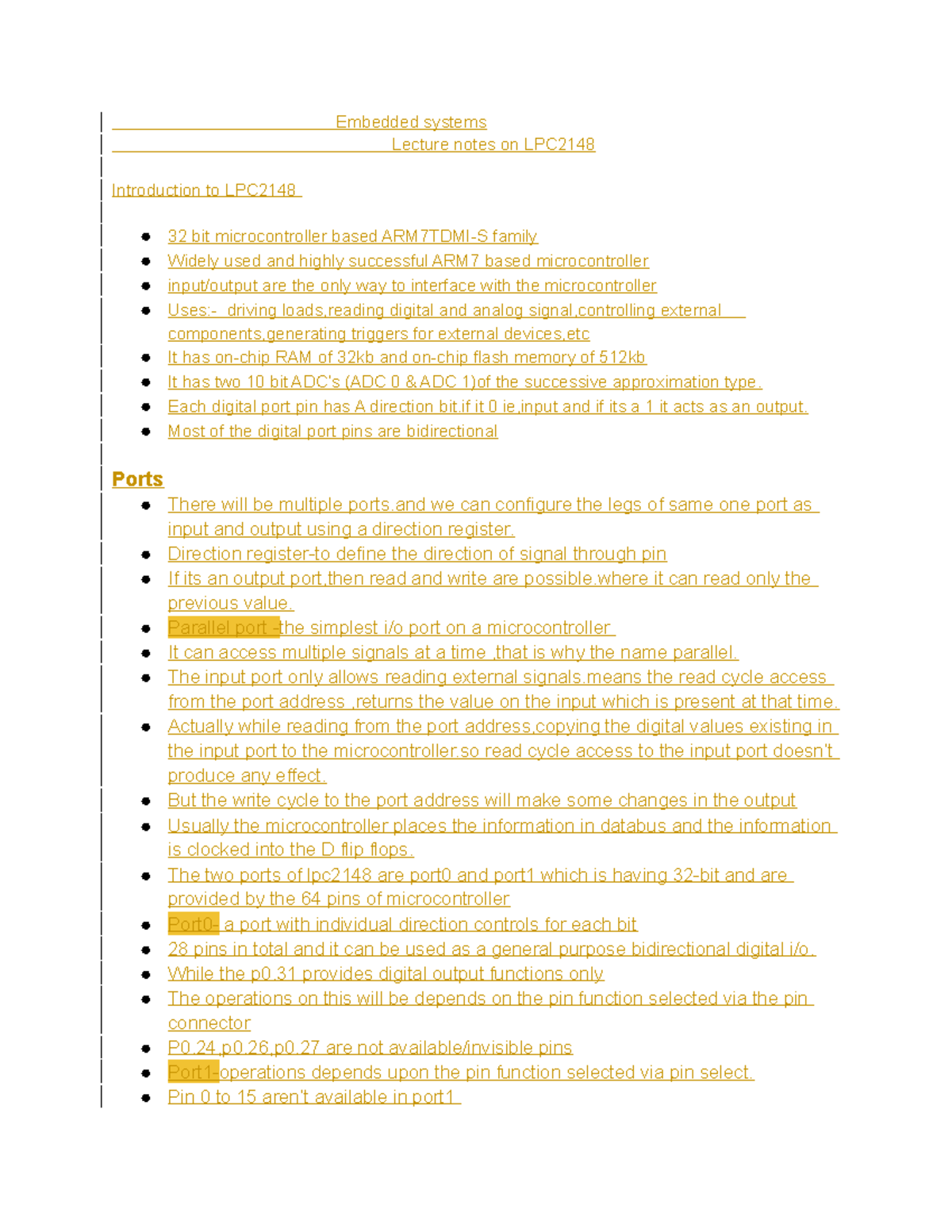Embedded Systems Lecture Notes Entire Topic Embedded Systems