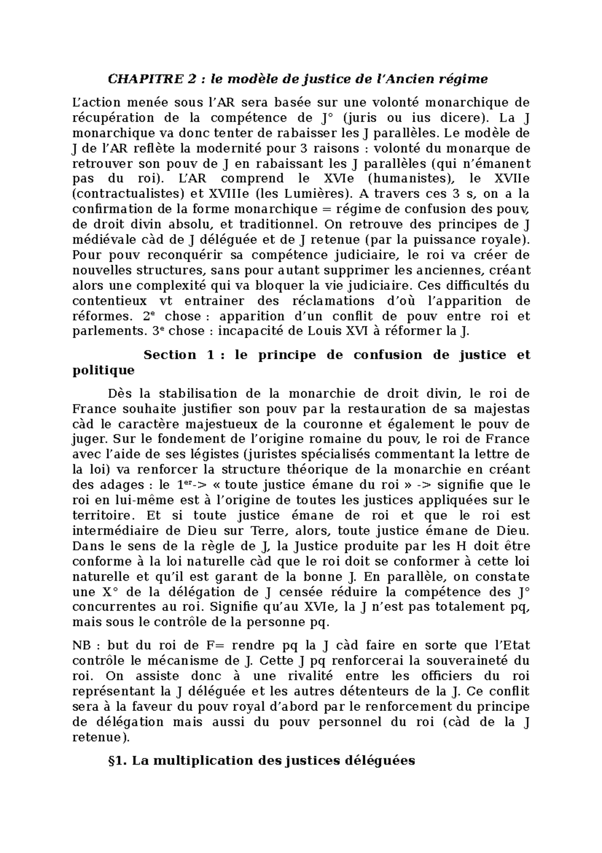 Chapitre 2 - Chap 2 du cours d'histoire de la justice L1 sem 1 ...