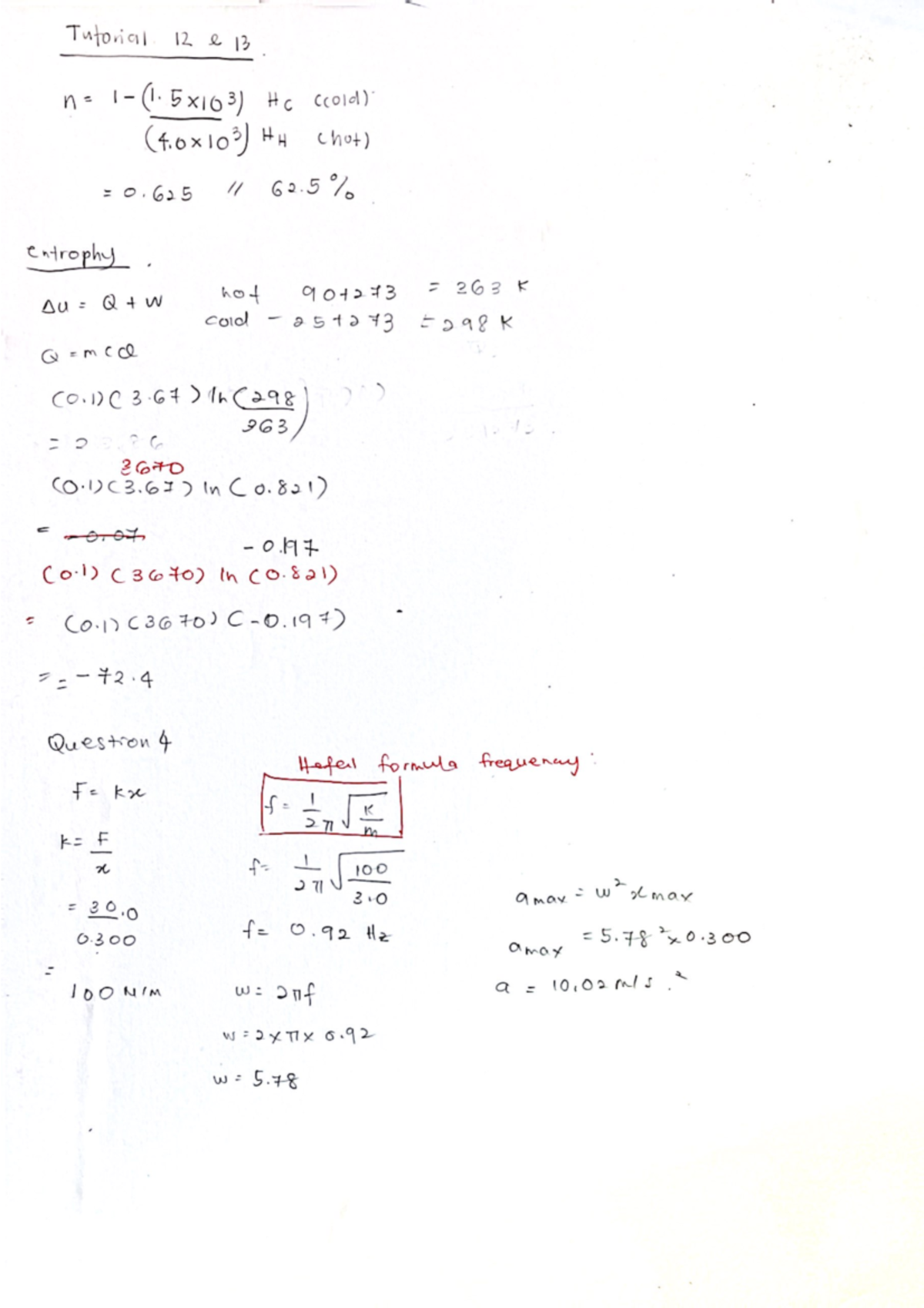 physic tutorial - foundation in science - Tutorial 12 13 (1) Hc (cold) (4) HH ( hot ) 11 ...