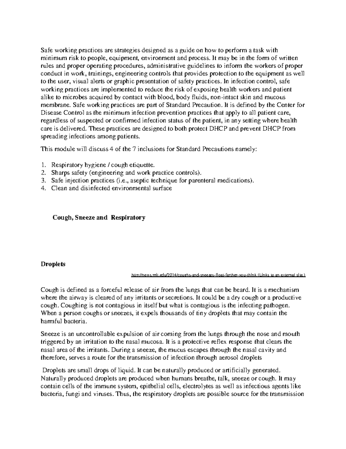 SAFE Working Practices - Safe working practices are strategies designed ...