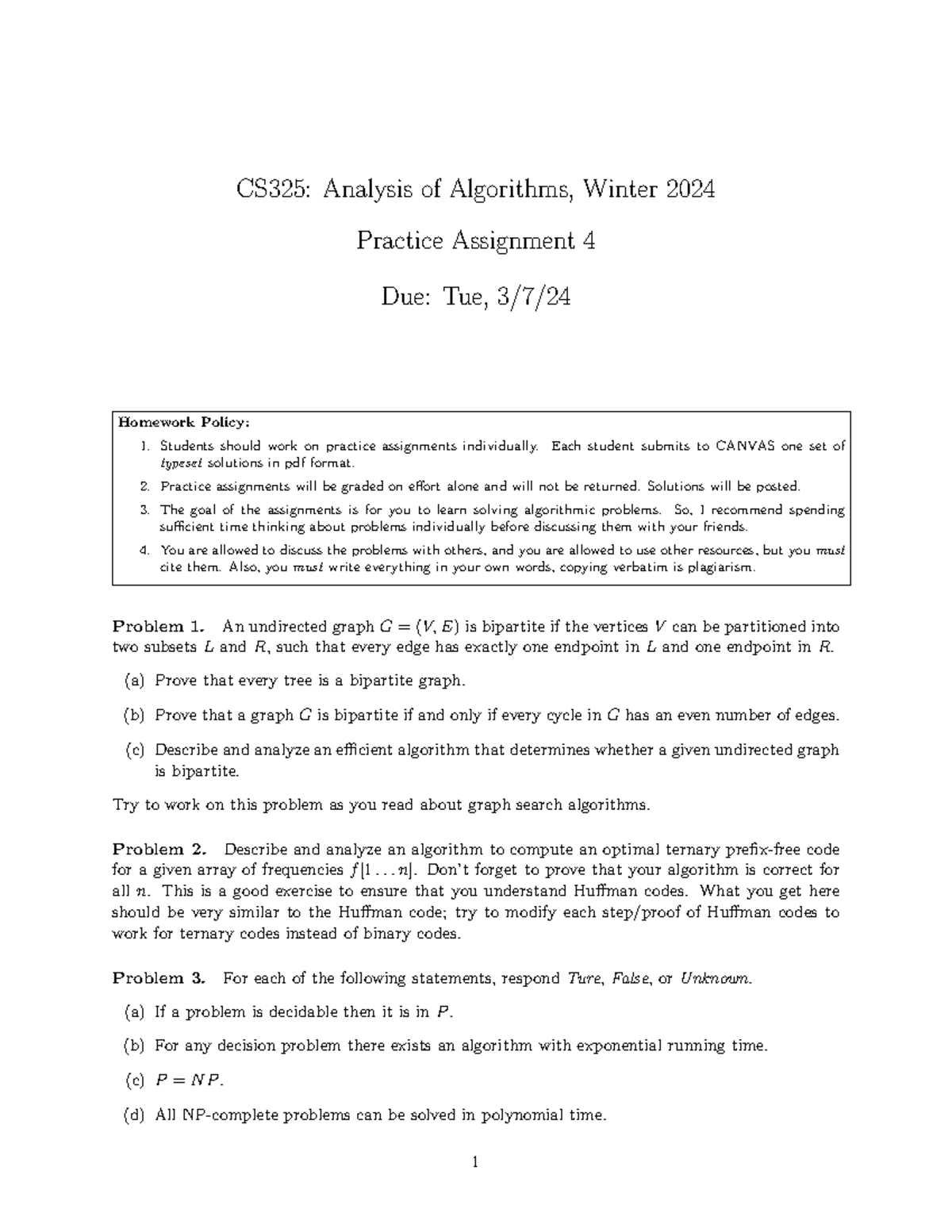 Pa4 Practice Assignment 4 Cs325 Analysis Of Algorithms Winter 2024 Practice Assignment 4