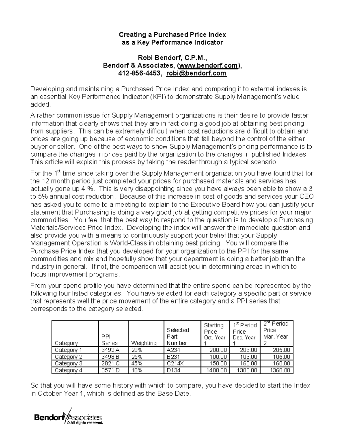 Assignment to Students to do PPI paper - Creating a Purchased Price ...