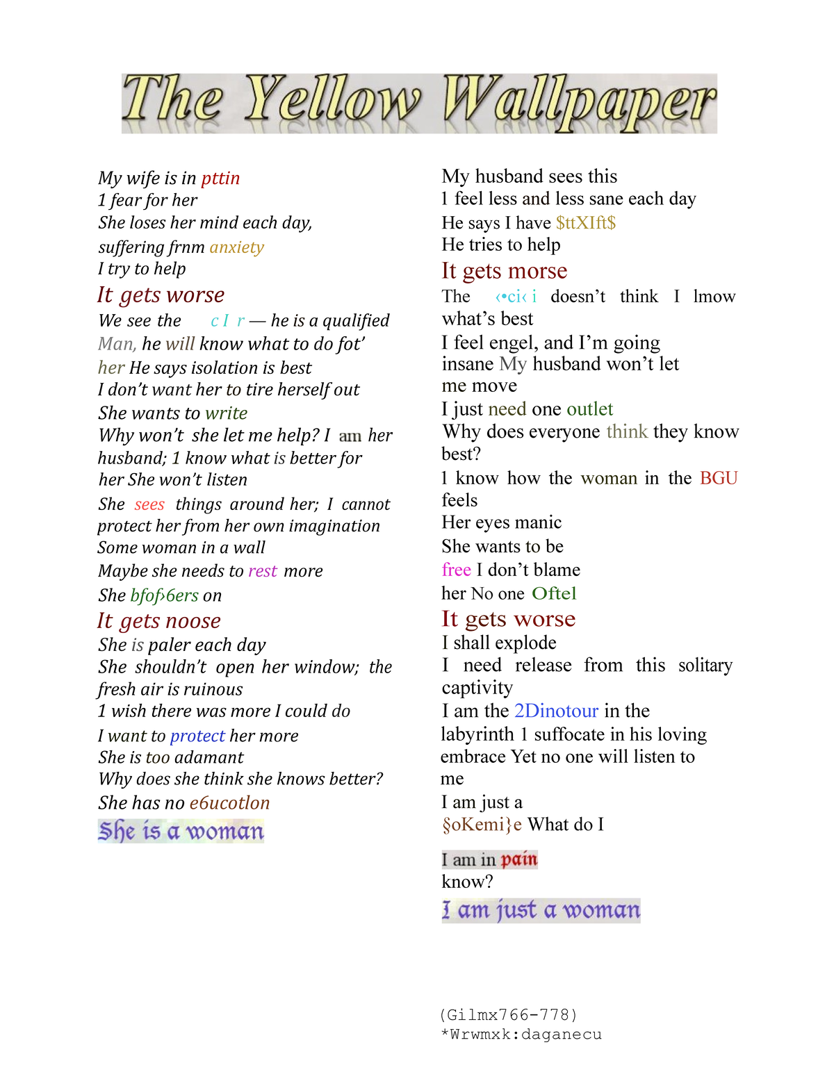 Pdf social restrictions yellow wallpaper poem - My wife is in pttin 1 ...