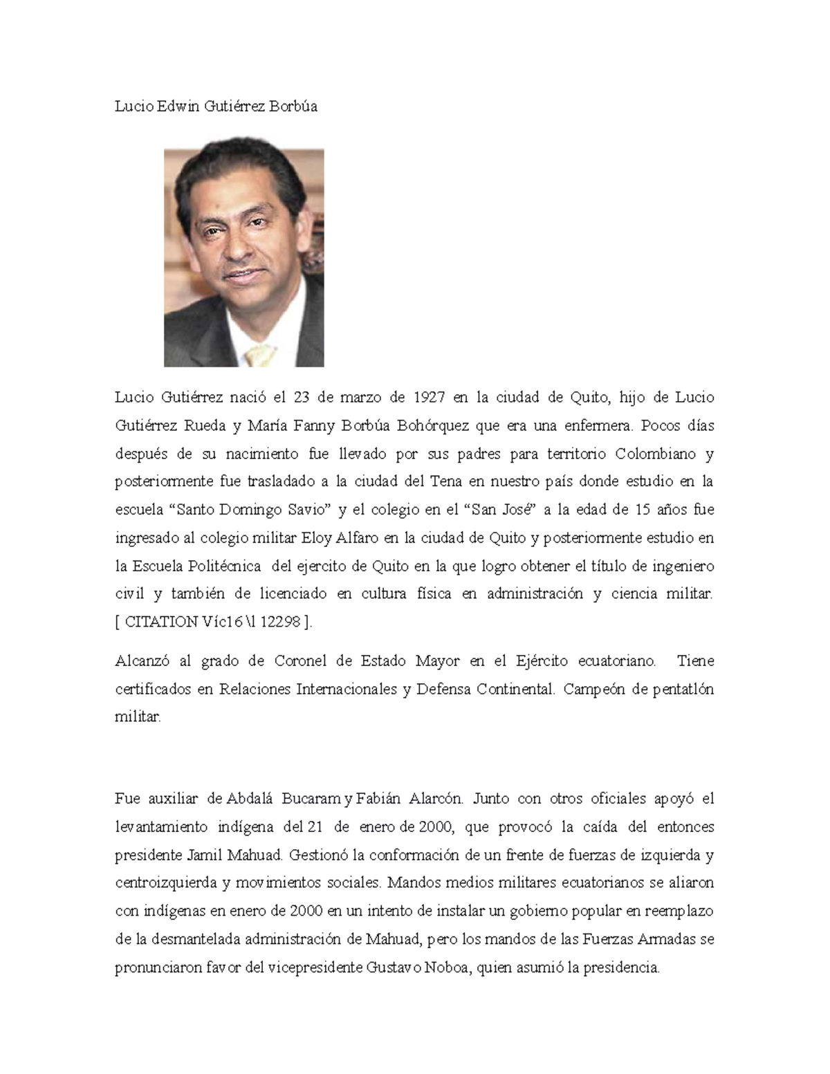 Lucio Edwin Gutiérrez Borbúa presidente - Lucio Edwin Gutiérrez Borbúa ...