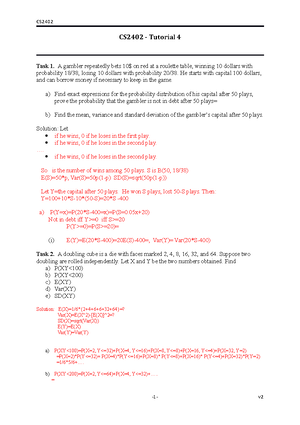 Exercises-Lecture 4 - Lecture 4 in-class exercise - CS2402 - 1 - In-Class Exercises - Lecture 4 ...